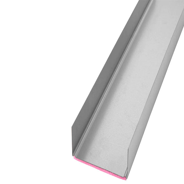Top/bund skinne U-profil til gips m/EP belægning 95 mm - 3 meter ...