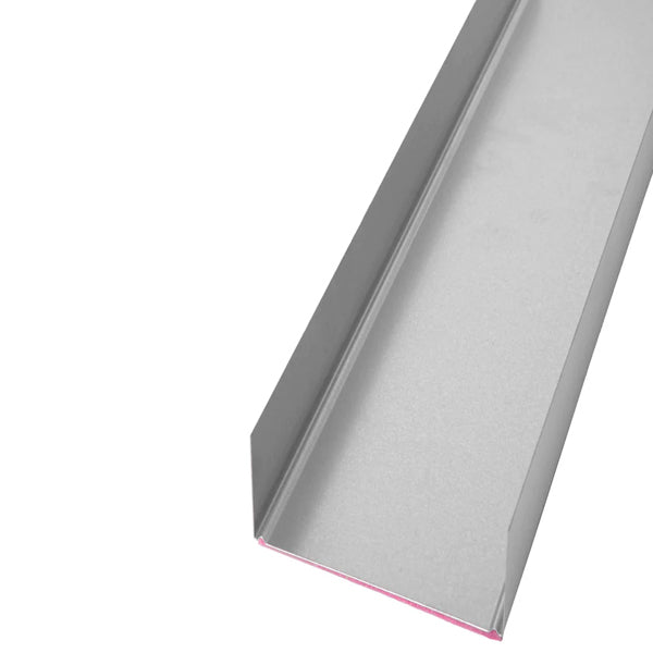 Top/bund skinne U-profil til gips m/EP belægning 120 mm - 3 meter ...