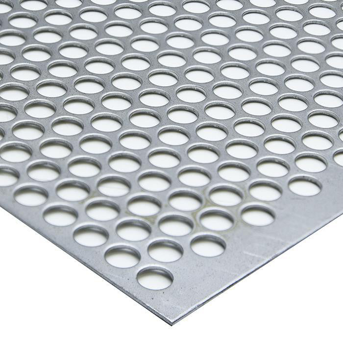 Perforeret stålplade 8 mm runde huller 2000x1000x2 mm luftprocent 35% ...